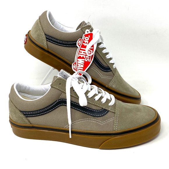 Vans | Shoes | Vans Old Skool Gum Timber Wolf Suede Canvas Brown Shoes ...